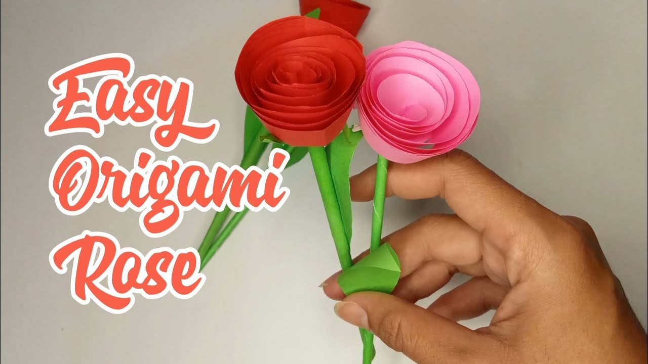 Easy Rose Origami in 3 Minutes | DIY Simple Origami Flower - YouTube