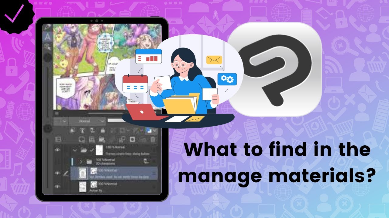 What to find in the manage materials option on Clip Studio Paint? - YouTube