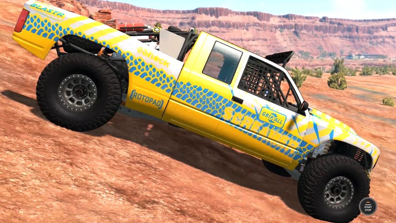 BeamNG Drive - D15 Pre Runner Extended Cab Desert Driving - YouTube