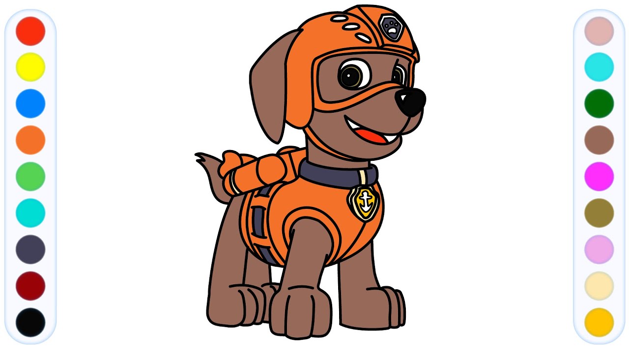 Zuma Drawing From Paw Patrol | Step By Step Zuma Draw & Painting | How ...