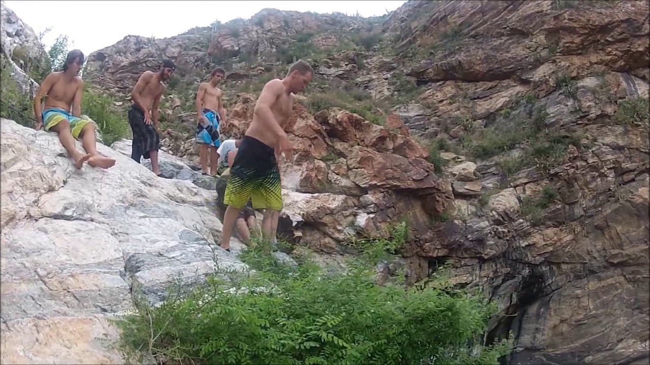 GoPro Cliff Jumping 80 ft (Tanque Verde Falls) - YouTube