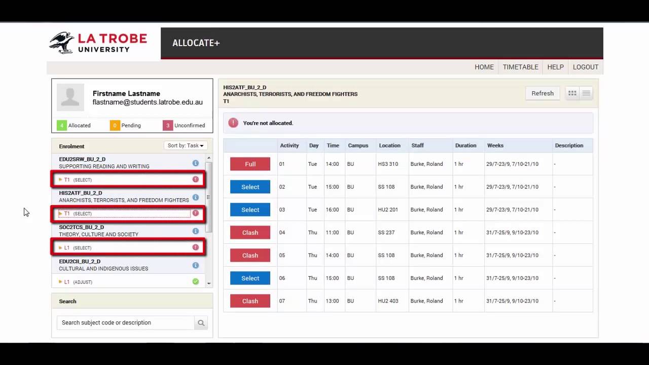 Allocate Plus: Selecting Activities - YouTube