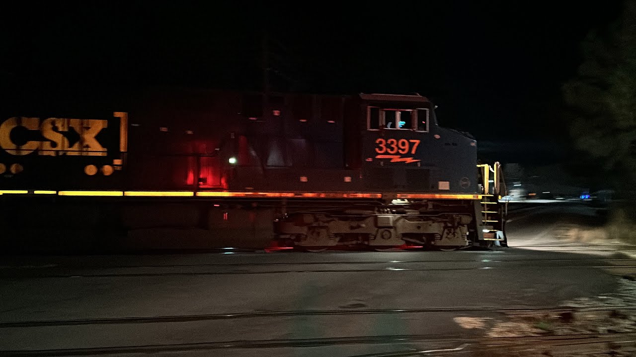 CSXT M582.07 ET44AH 3397 smooth K5LA & ES44AH 920 notched as DPU seen ...