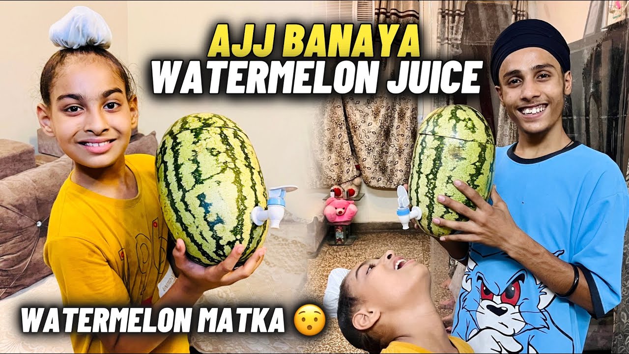 Aj Banaya Watermelon Juice 😍 (Watermelon Matka) || Honey Lottey Vlogs ...