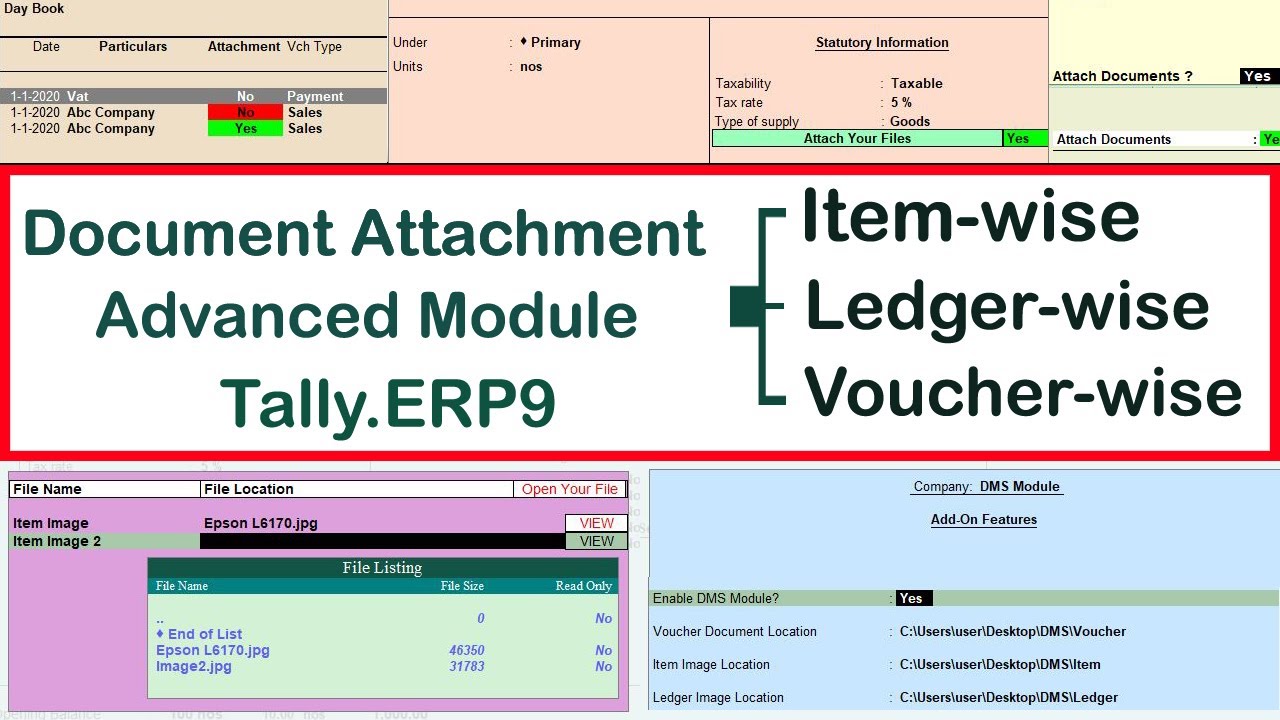 Advanced Document Attachment Modules In Tally.ERP9 - YouTube