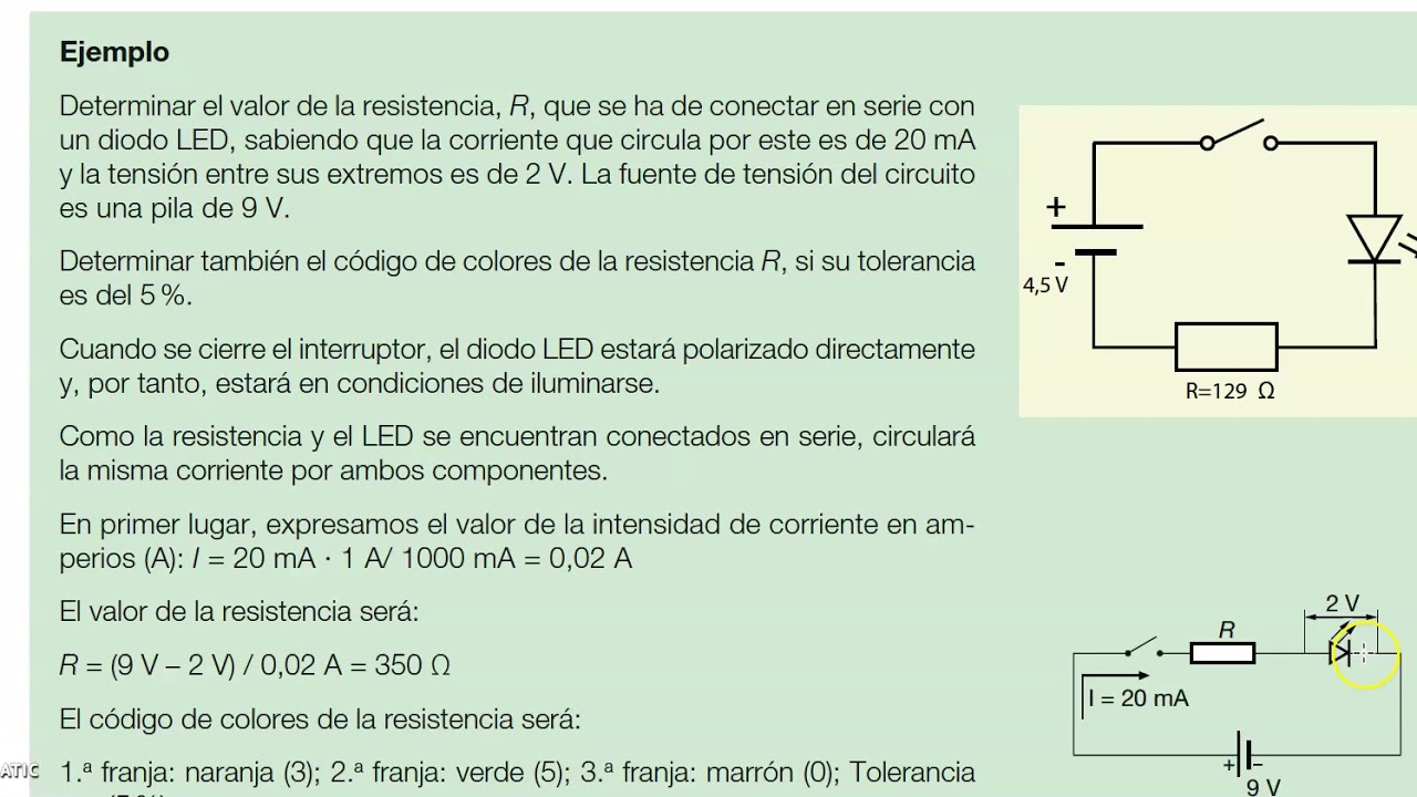 VÍDEO 8.6. DIODO LED. EJERCICIOS - YouTube