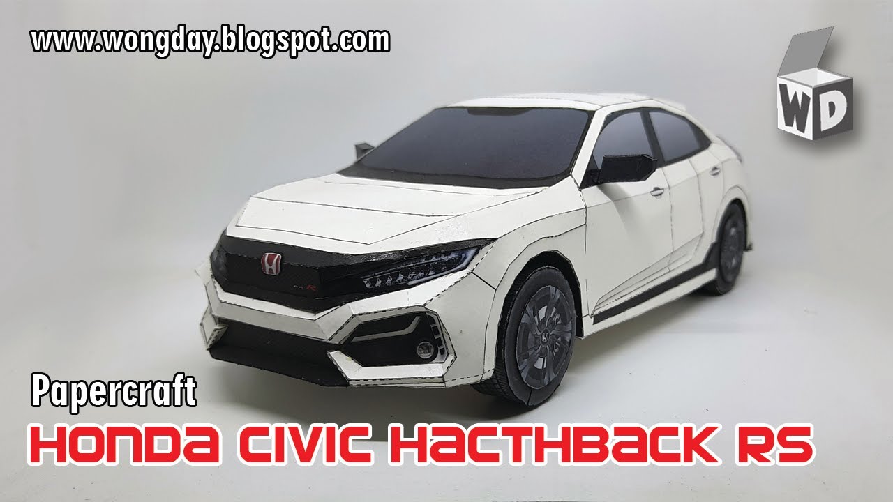 Papercraft Honda Civic Hacthback RS - YouTube