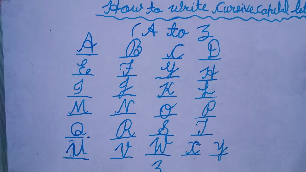 #how to write cursive capital letter a to z#cursive capital letter abcd ...
