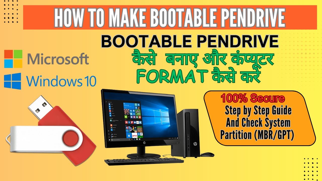 How To Make Bootable Pendrive For Windows Formatting Check System ...