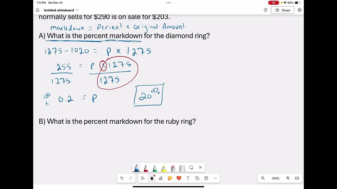 Markdown Math Problem for 7th Grade - YouTube