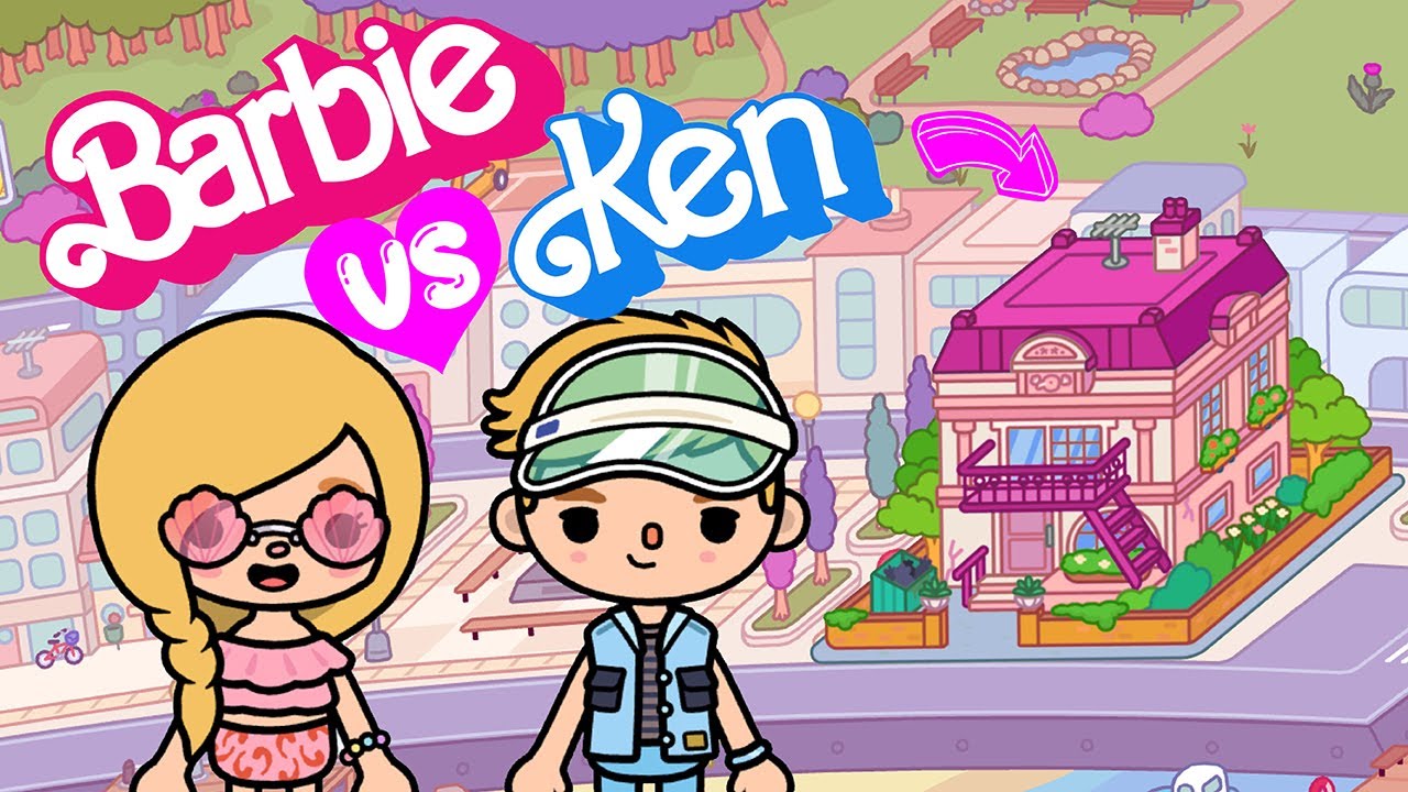 BARBIE vs KEN Home Apartment Beak Building PINK BLUE Cute 💖💙 TOCA BOCA ...