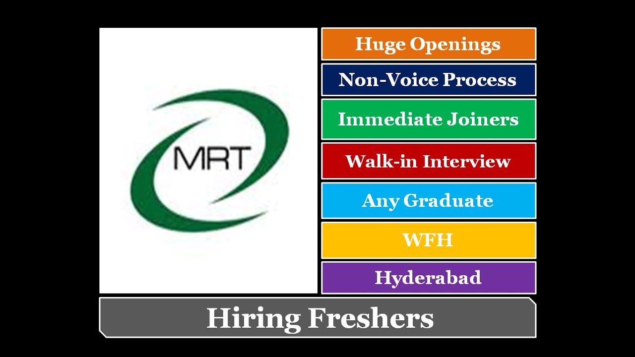 Jobs in Hyderabad Fresher Jobs | MRT Infotech | Any Graduate | WFH ...