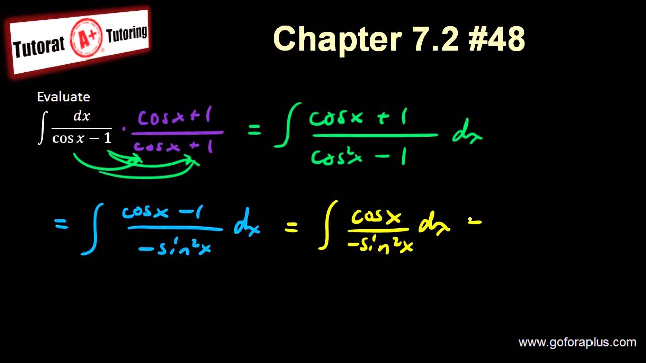 Calculus 2 - Trigonometric Integrals Stewart Chapter 7.2 #48 - YouTube