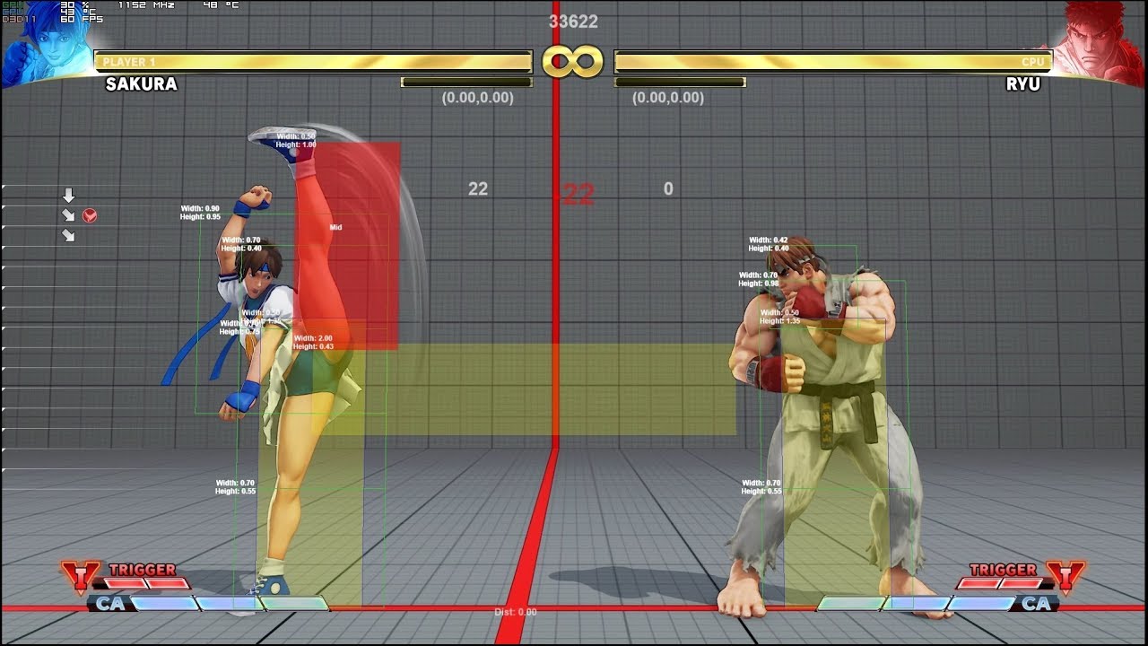 Street Fighter V AE Sakura slow motion hitboxes - YouTube