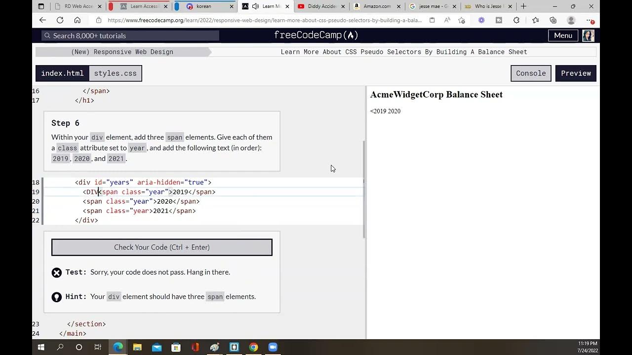 Building a Balance sheet w/ Pseudo Selectors - YouTube