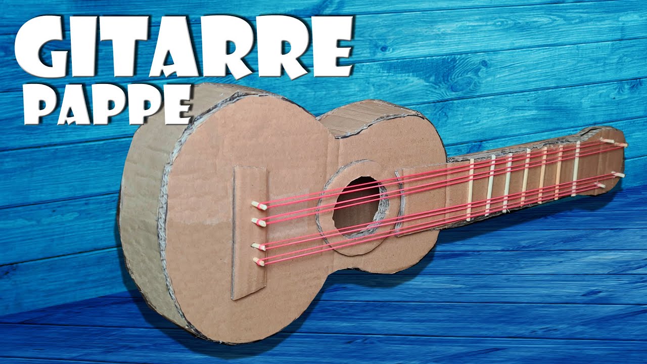 Gitarre Instrument aus Pappe selber machen - cardboard guitar craft DIY ...