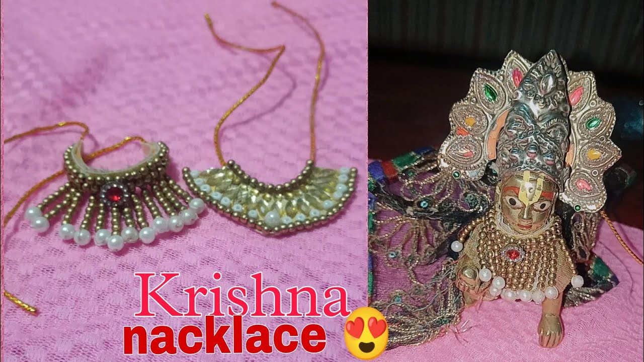 Krishna nacklace making at home 😍//Krishna nacklace New design//कृष्ण ...