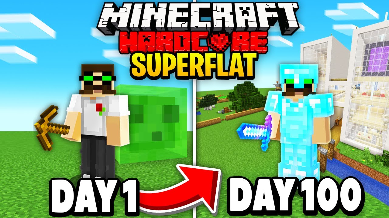 I Survived 100 Days on a Superflat world in Hardcore Minecraft - YouTube