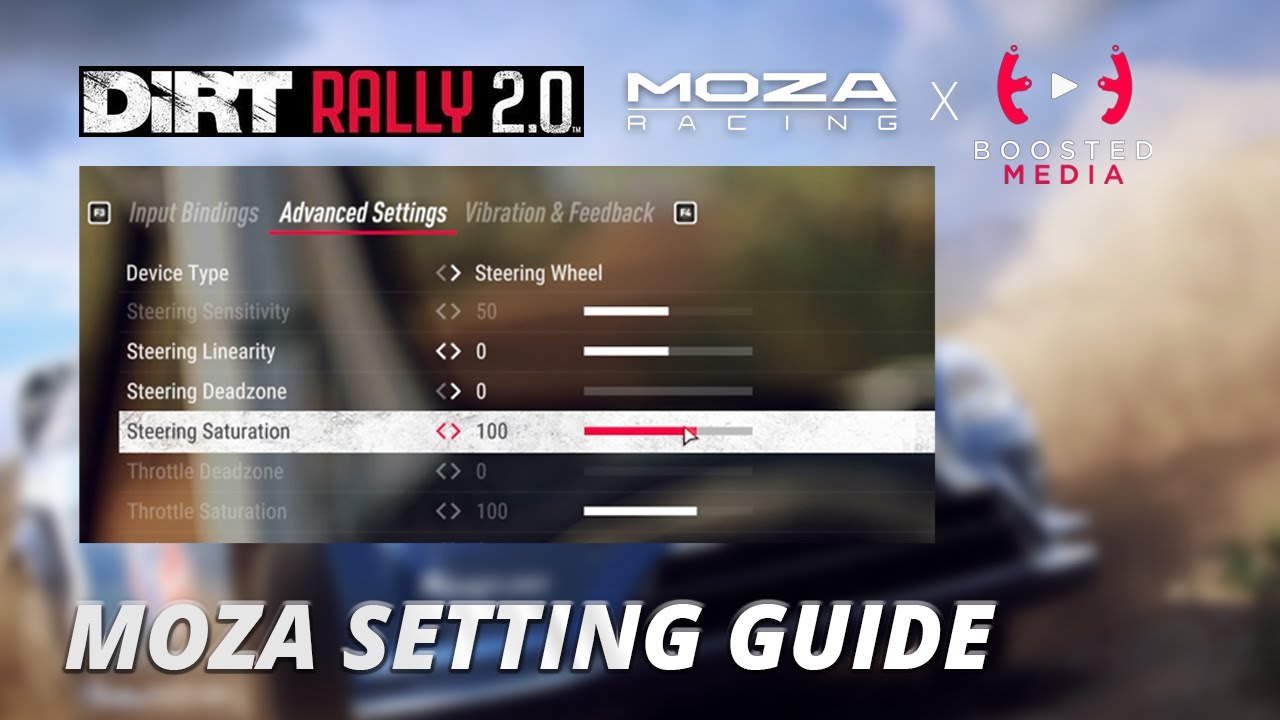 MOZA Wheelbase Setting Guide for DiRT Rally 2.0 - YouTube