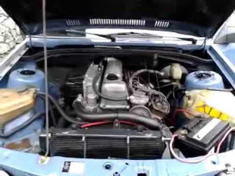 Starting the engine 30 years old on a battery of 55a. OPEL REKORD 2.3D ...