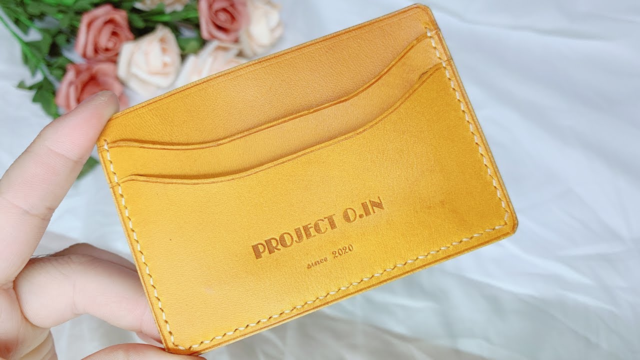 [가죽공예] 심플 물결 카드지갑 만들기 / 무료패턴 / simple wave card wallet - YouTube