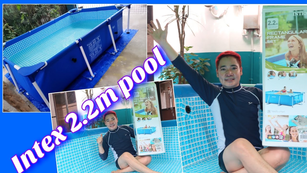 How to set-up a 2.2m INTEX Rectangular Frame Pool - YouTube