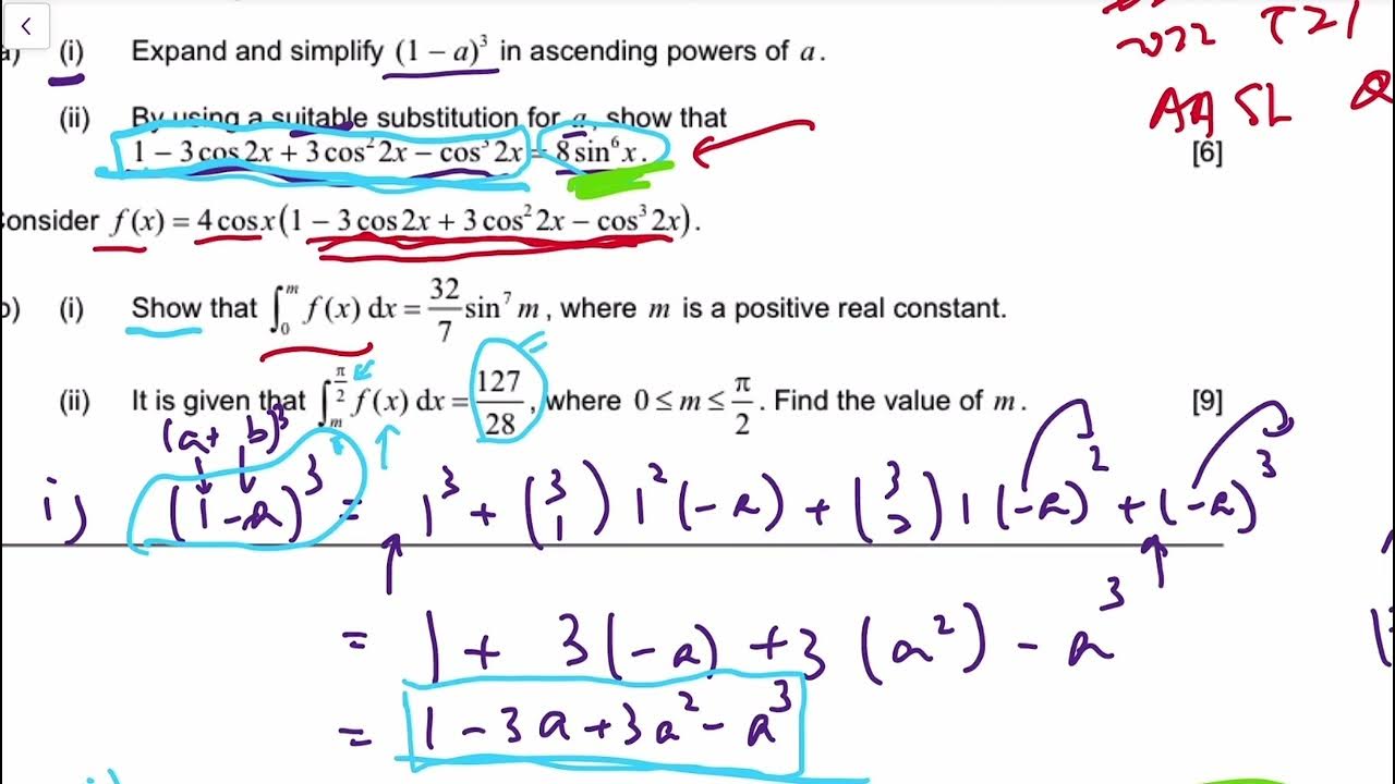 IB Math AA SL 2022 TZ1 Paper 1 Question 9 - Integration - YouTube