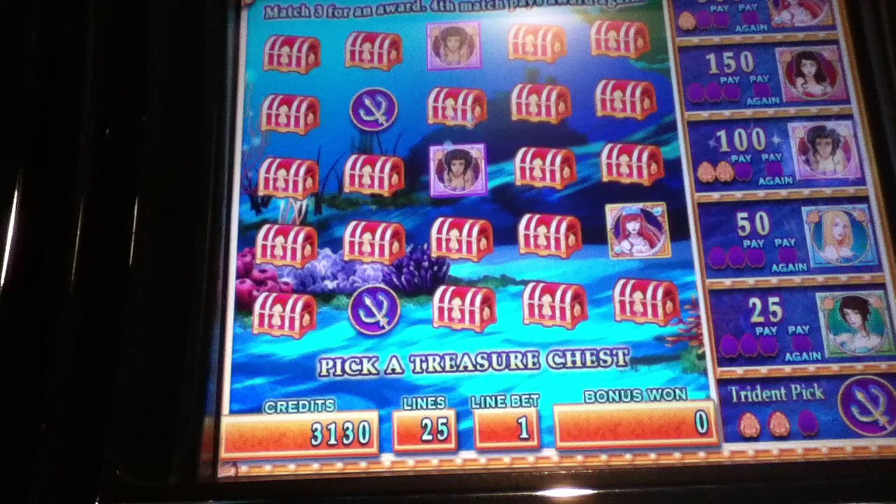 MERMAID'S GOLD Penny Video Slot Machine with a TREASURE CHEST BONUS Las ...