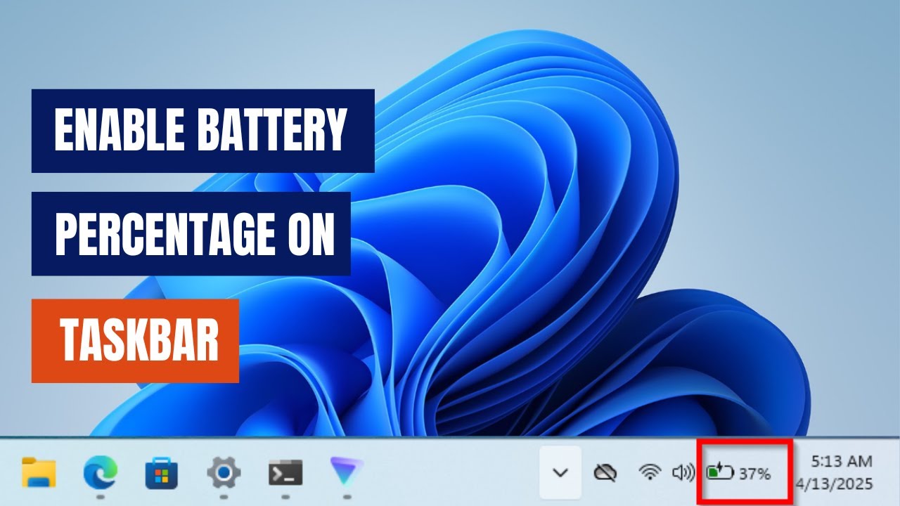 Enable Battery Percentage in Taskbar on Windows 11 - YouTube