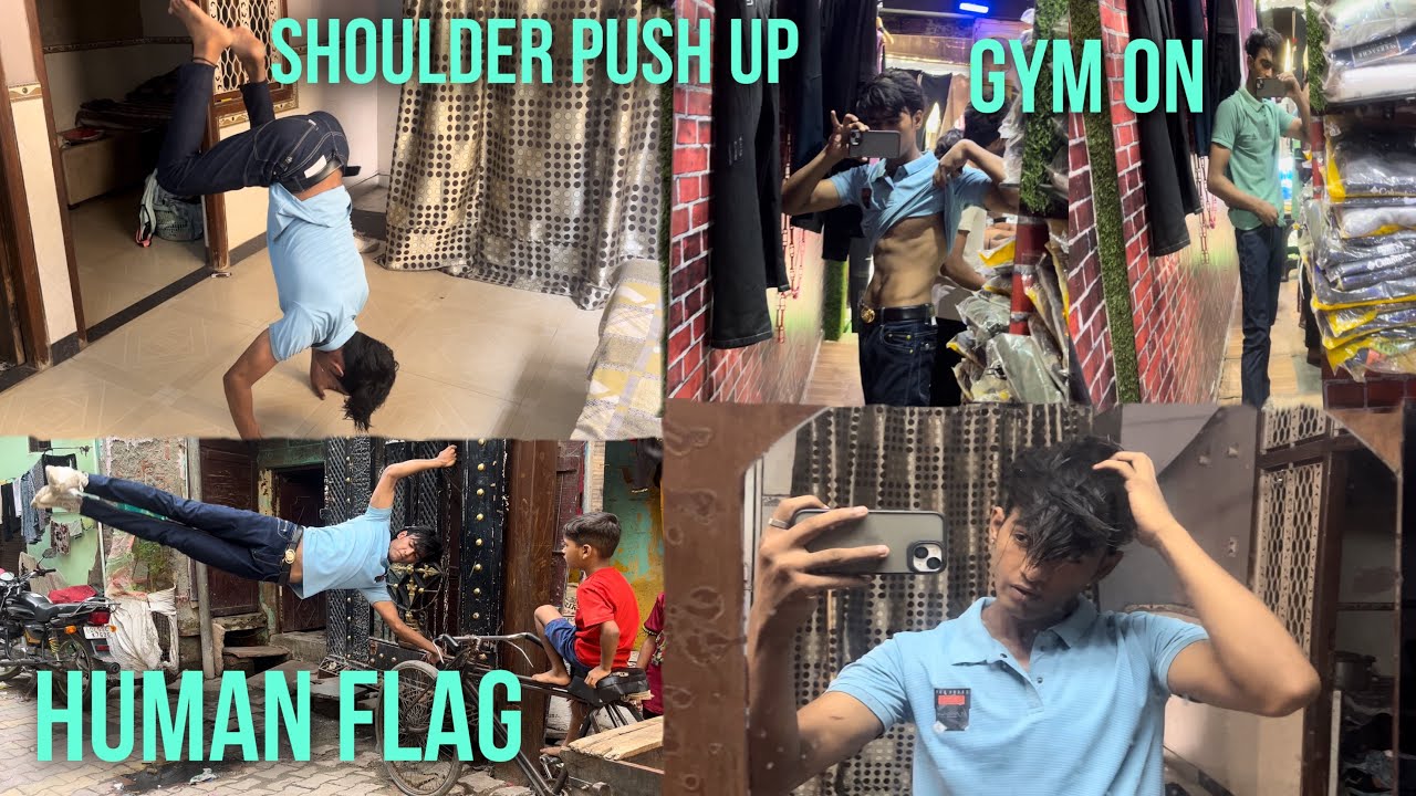 Human Flag Or Shoulder Push Up😱| uzair khan vlog - YouTube