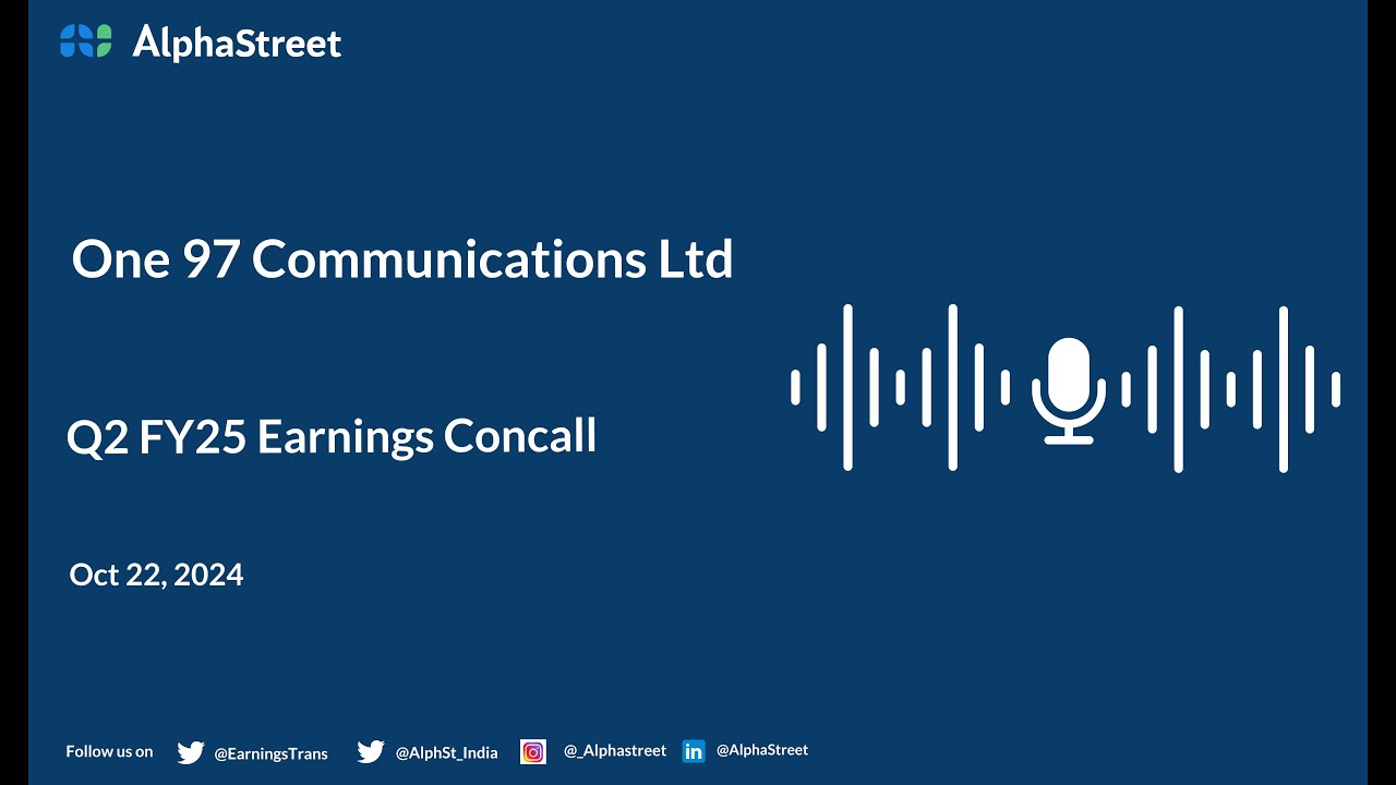 One 97 Communications Ltd Q2 FY2024-25 Earnings Conference Call - YouTube