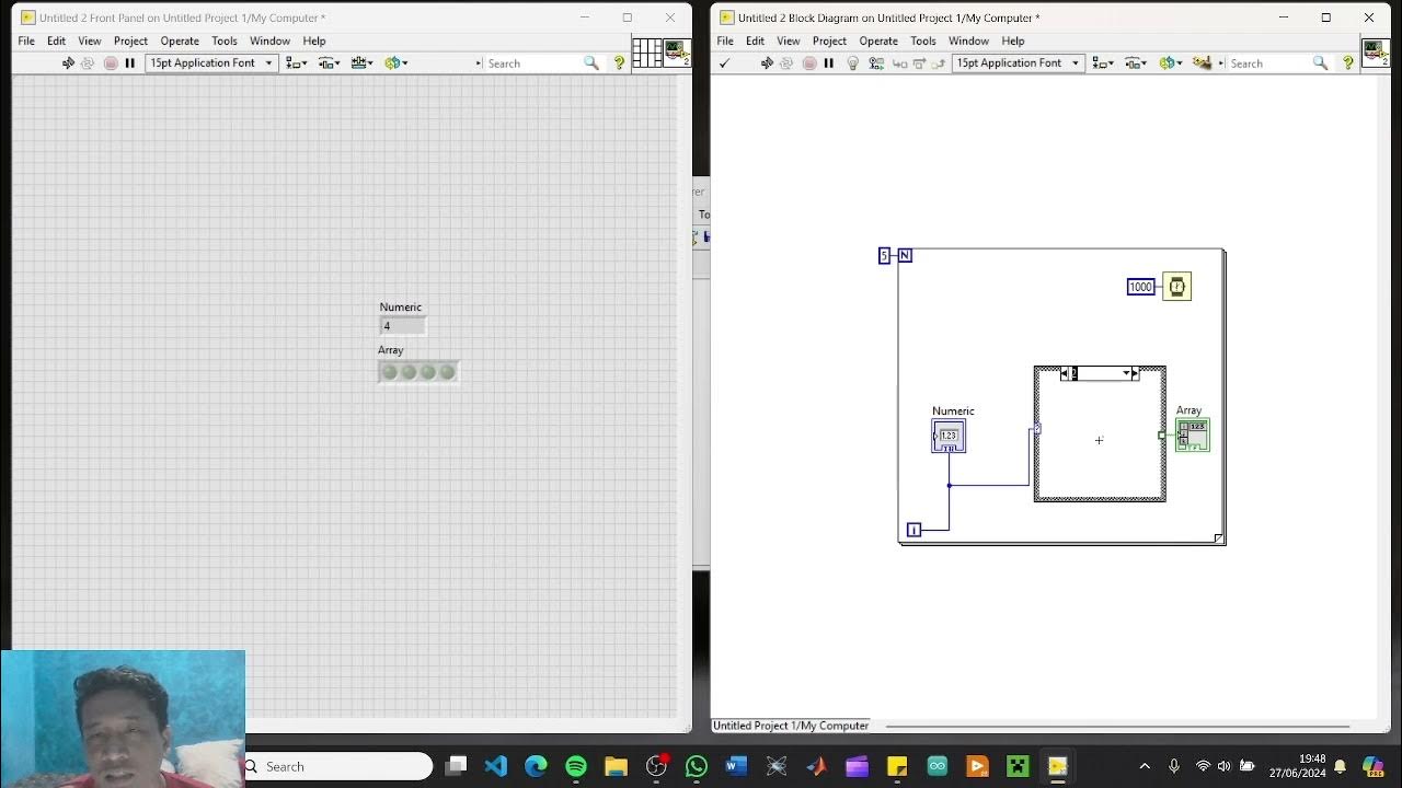 Labview , forloop dan casestructure dengan array - YouTube