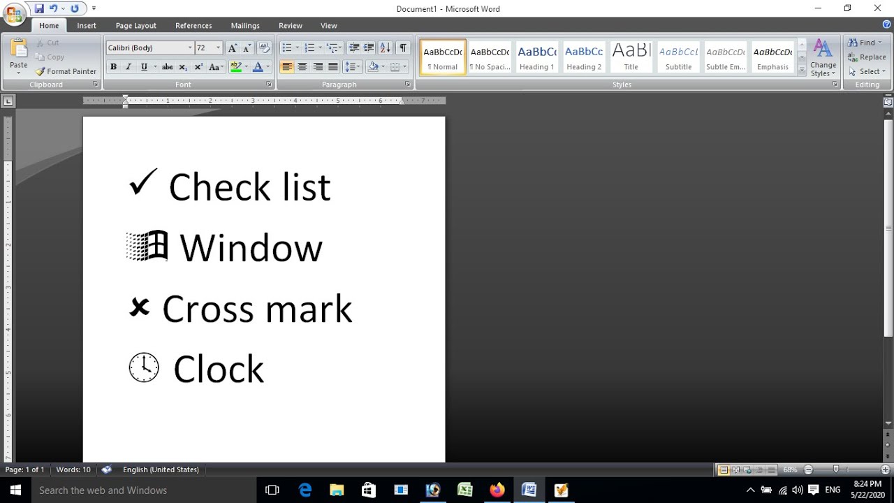 Checklist Symbols in MS Word || चेकलिस्ट औरअलग अलग सिंबल एमएस वर्ड में ...