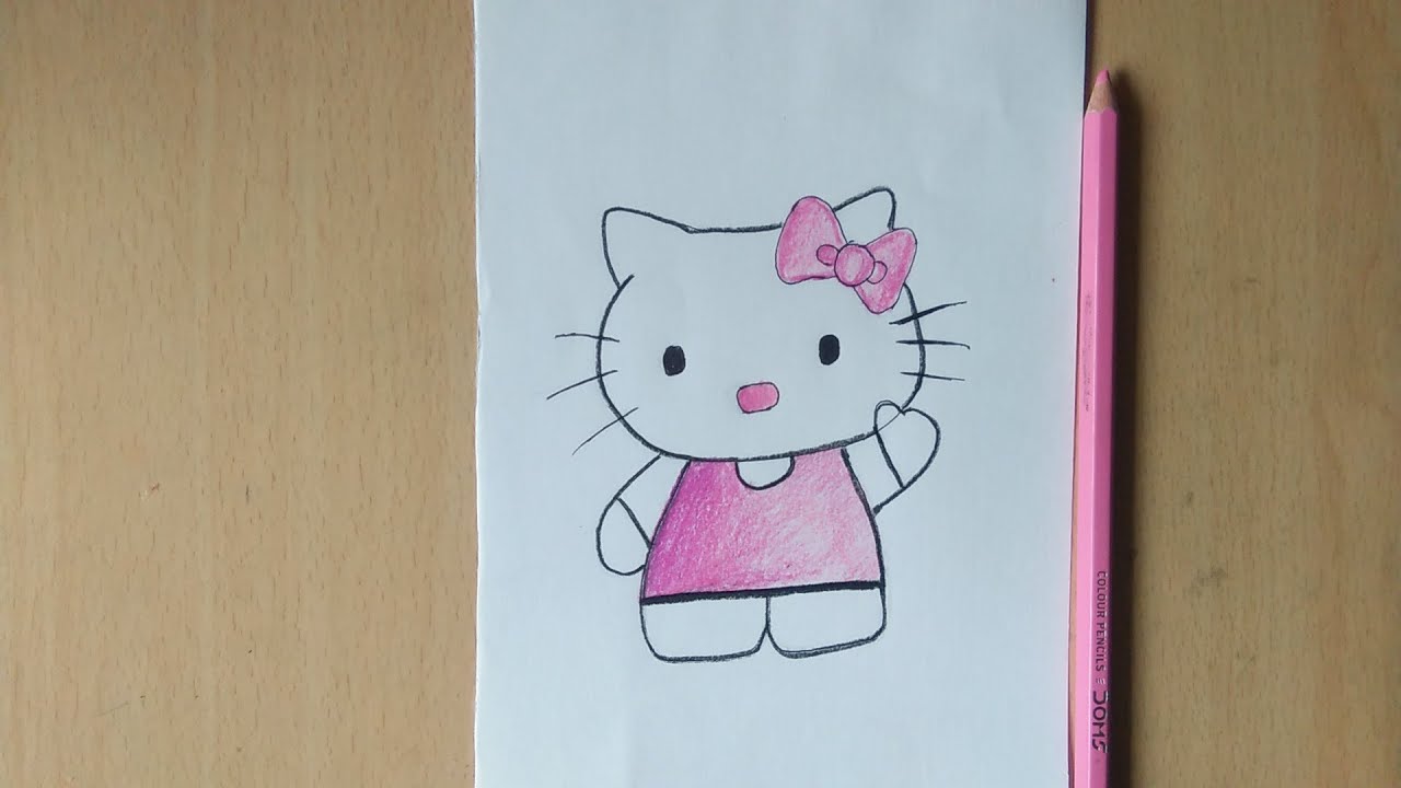 how to draw hello kitty || hello kitty drawing step by step ☺ - YouTube