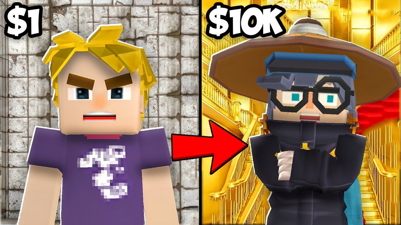 $1 vs $10,000 Account in BedWars! (Blockman Go) - YouTube