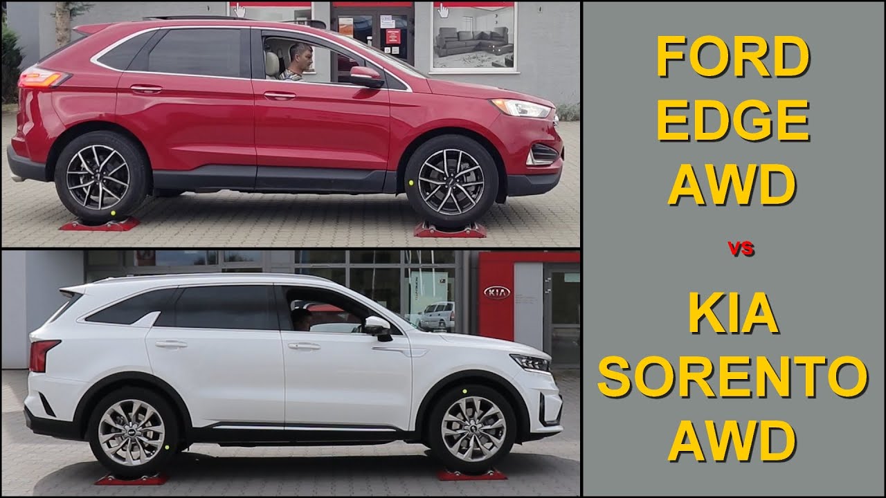 SLIP TEST - Ford Edge AWD vs Kia Sorento AWD - @4x4.tests.on.rollers ...