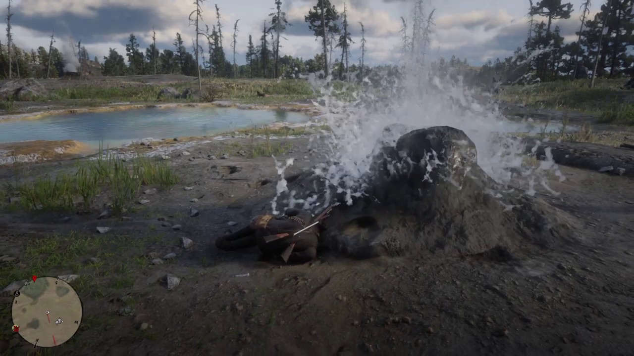 Que pasa si te colocas encima de un geiser Red Dead Redemption - YouTube