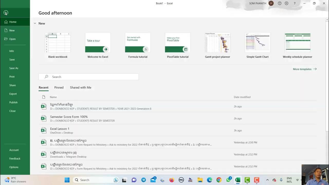 Excel Lesson 1 How to create table in excel - របៀបបង្កើតតារាងក្នុងកម្មវិធី Excel - YouTube