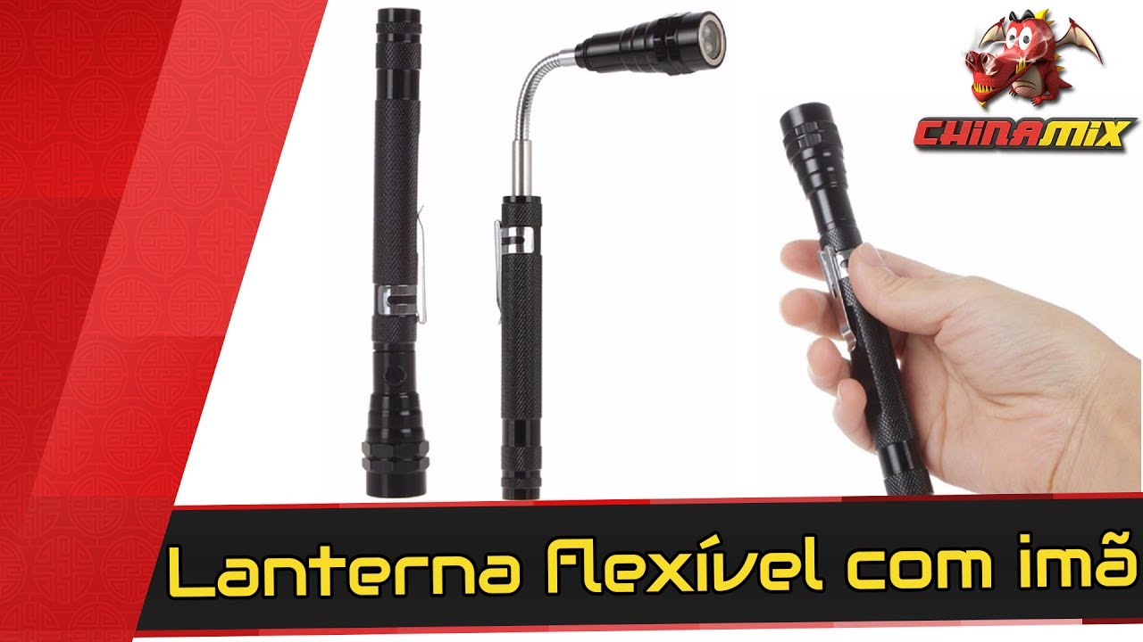 Mini Lanterna flexível com imã - YouTube