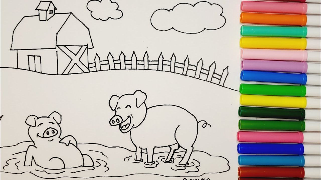 How to Draw a Pig #farm #pig - YouTube
