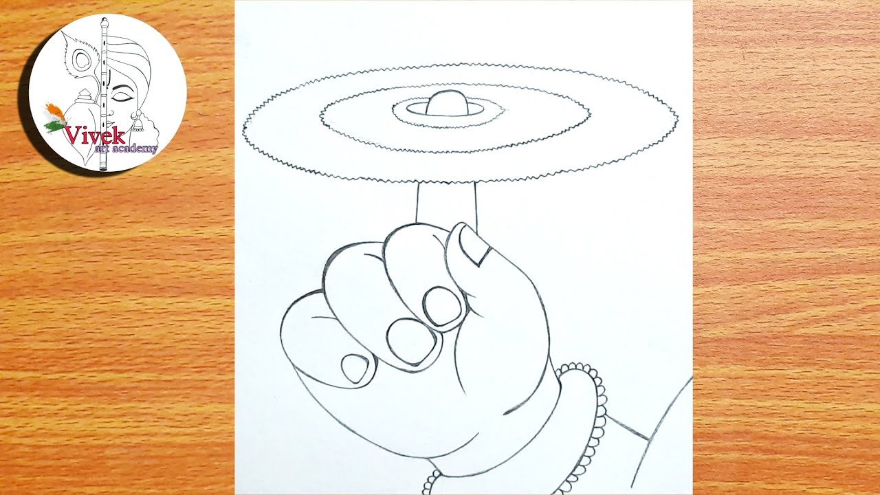 Easy Drawing of Lord Krishna Sudarshan Chakra | Easy Sudarshan Chakra ...