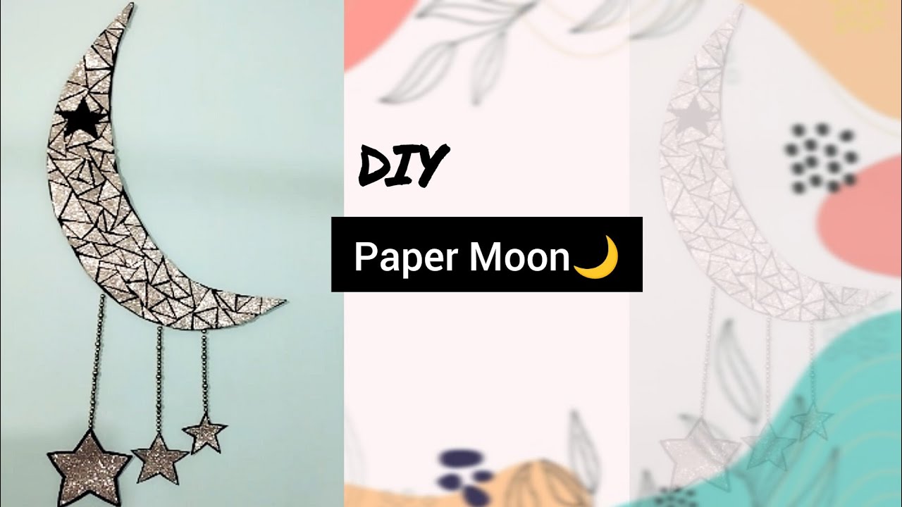 paper moon | DIY | Drawing book Cardboard moon | Room decor - YouTube