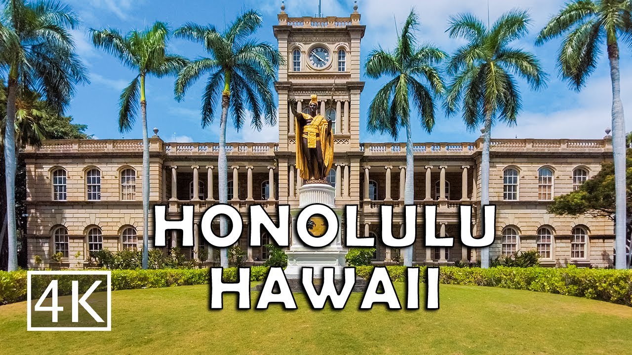 [4K] Capital of Hawaii - Downtown Honolulu Oahu USA - Walking Tour ...