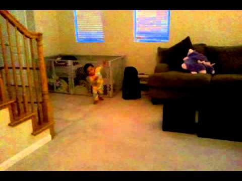 Run and jump hug for Daddy - YouTube
