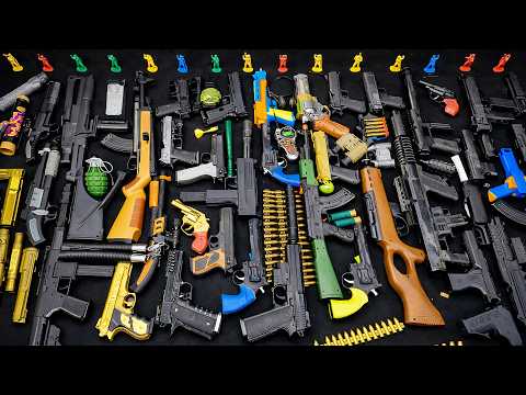 I Opened a MASSIVE Toy Gun Box… Gold Revolver, UZI, Shotgun, Sniper & Ammo Inside!