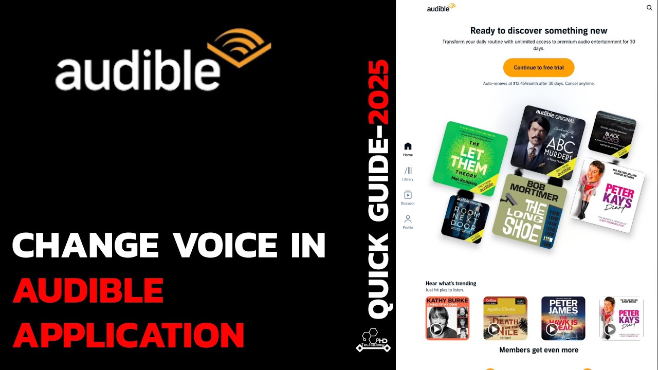 How to Change Voice in Audible App on iOS | Audiobook Narration ...