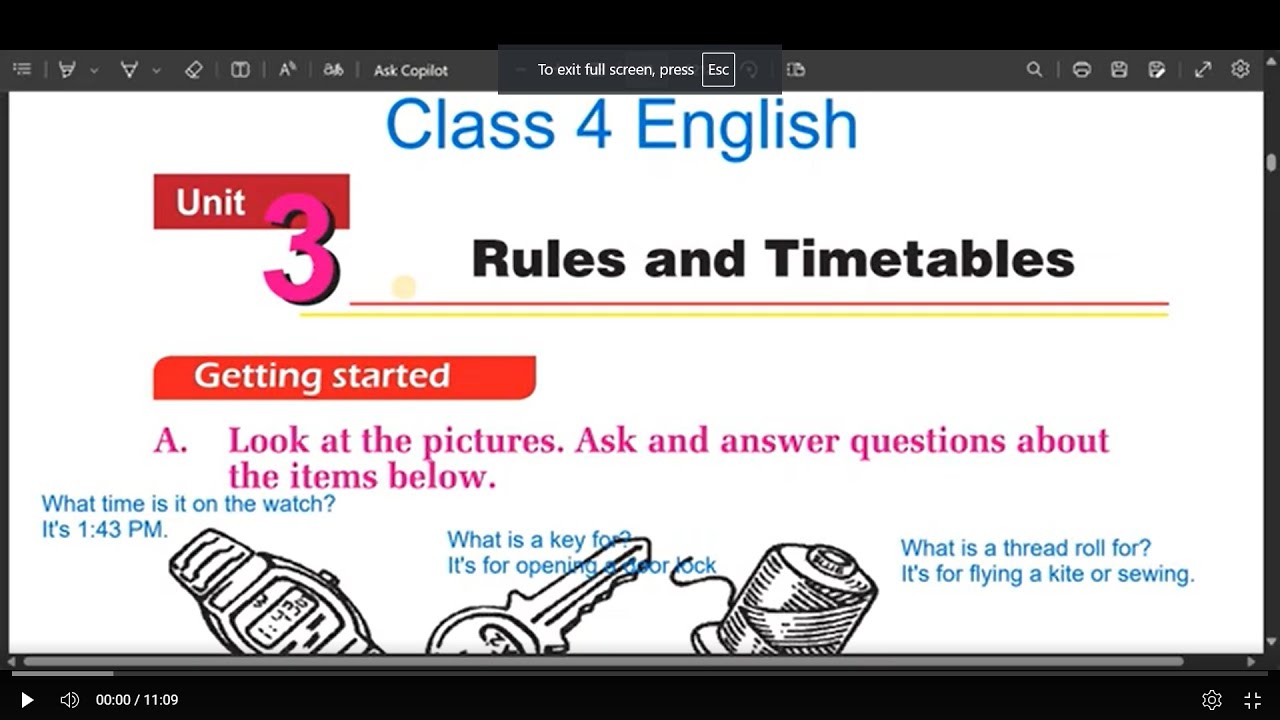 class 4 English unit 3 /grade 4 English chapter 3 - YouTube