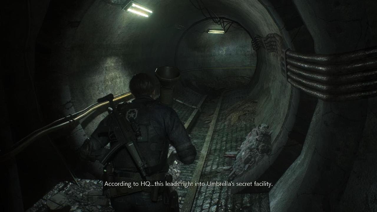Resident Evil 2 Remake Giant Alligator Chase - YouTube