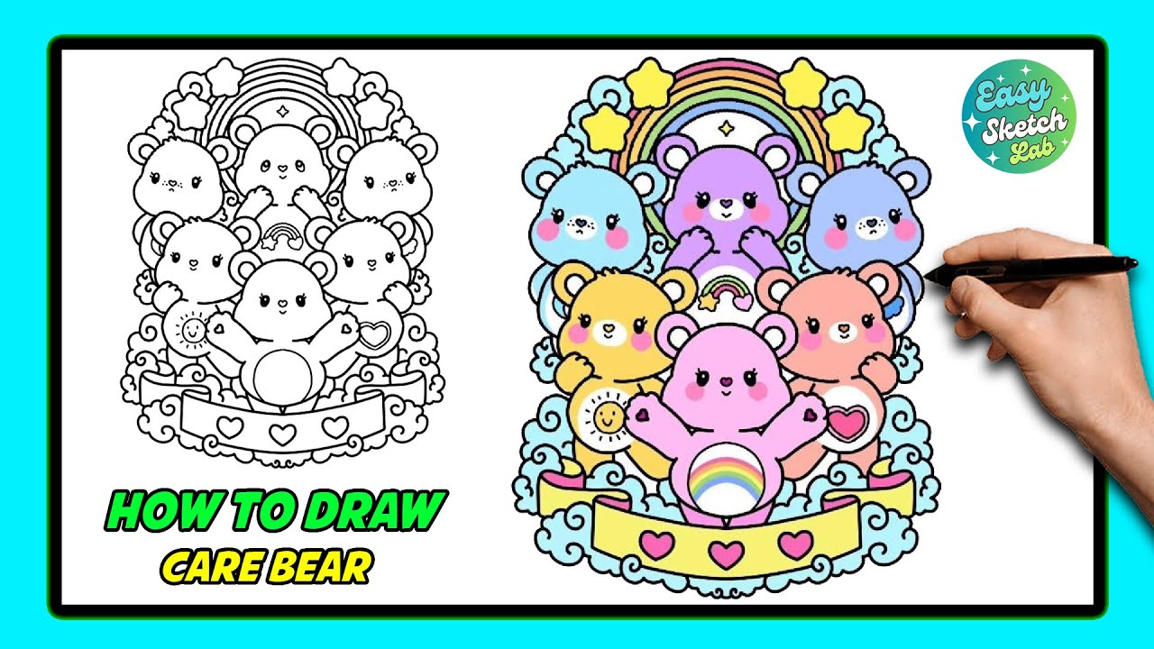 How to Draw Cute Care Bear Cute Character | Step-by-Step Tutorial - YouTube